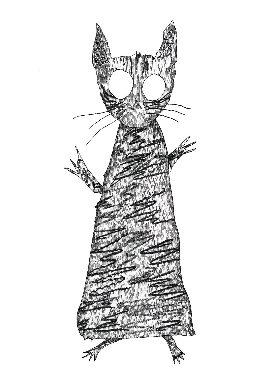 Illustrated 'caring Cat A4 Art Print 2015 - Etsy