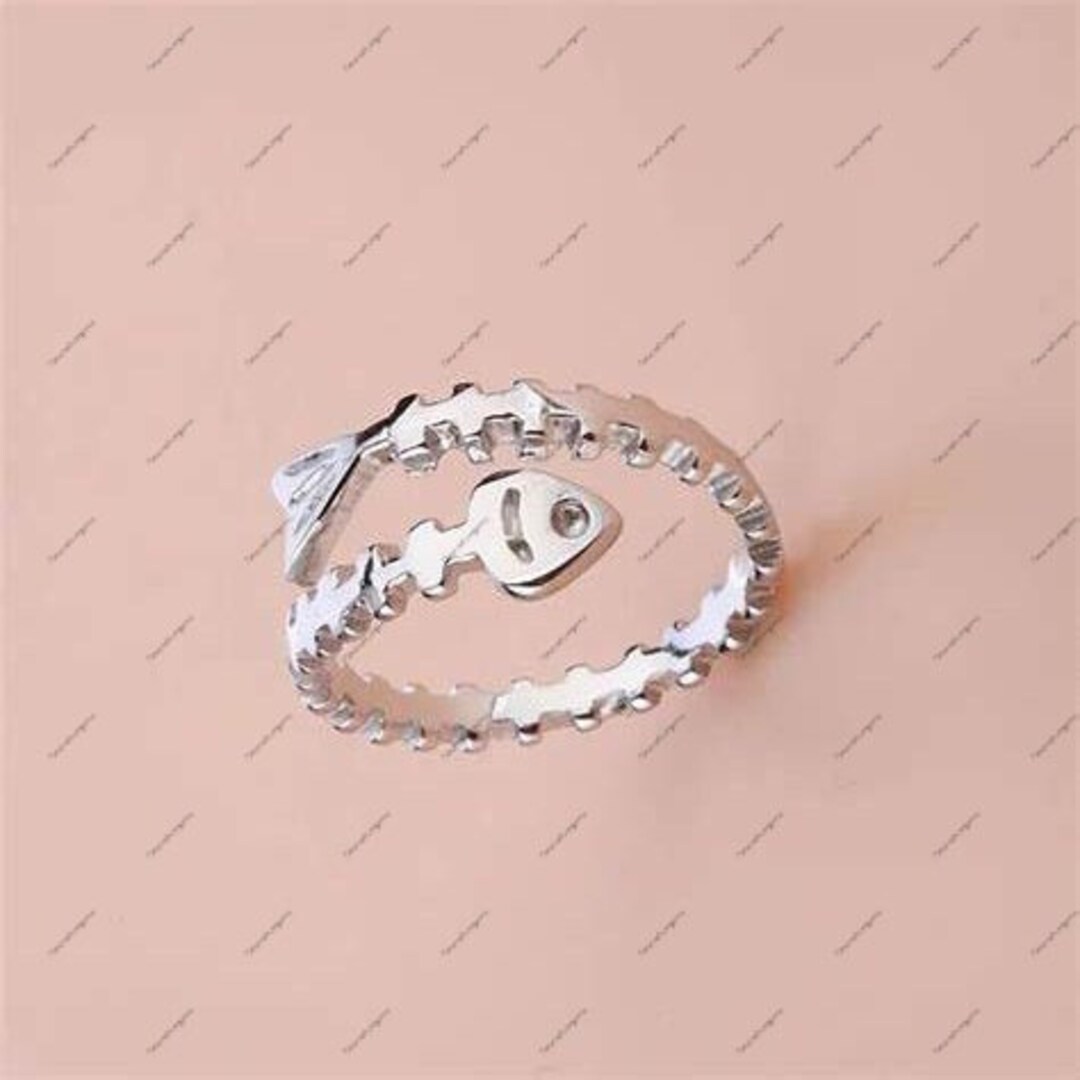 Fishbone Silver Ring - Unique Ring - Minimalist Ring - Fish Skeleton ...