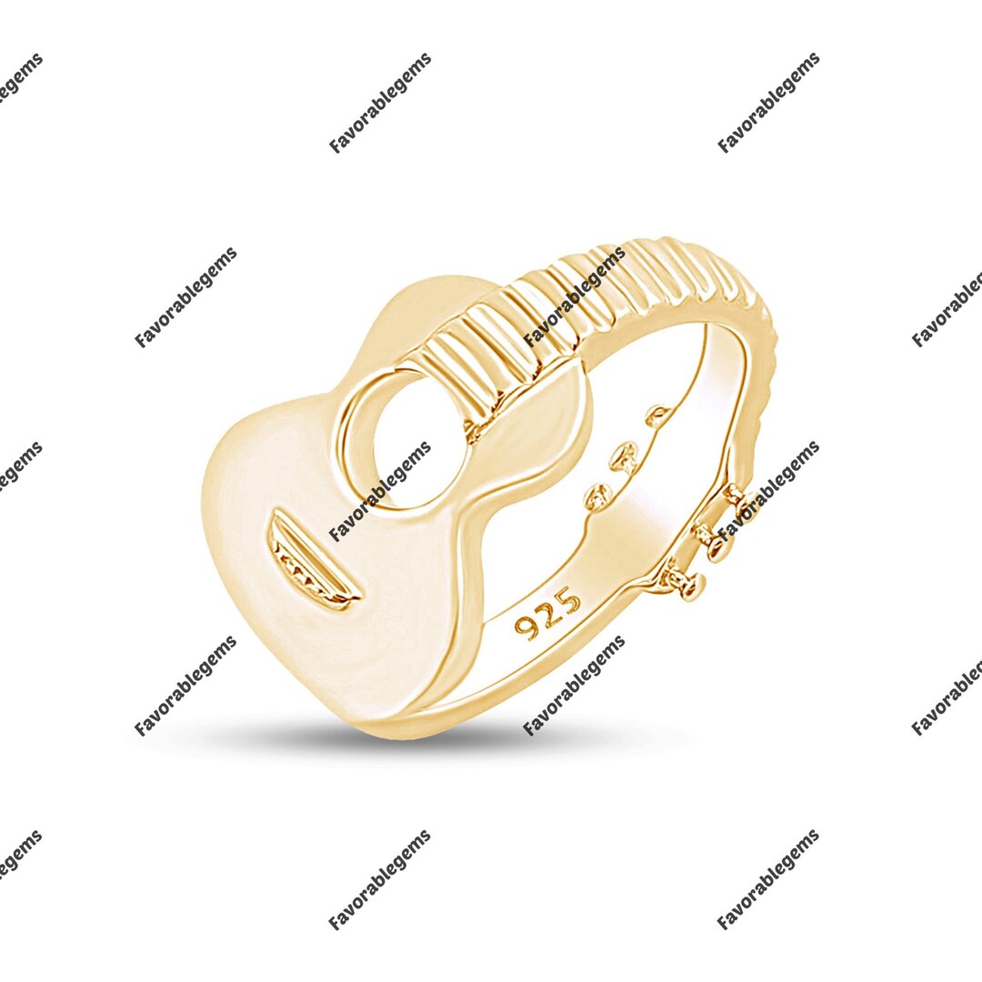 Guitar Ring Sterling Silver Ring Music Jewelry Musical Ring Instrument ...