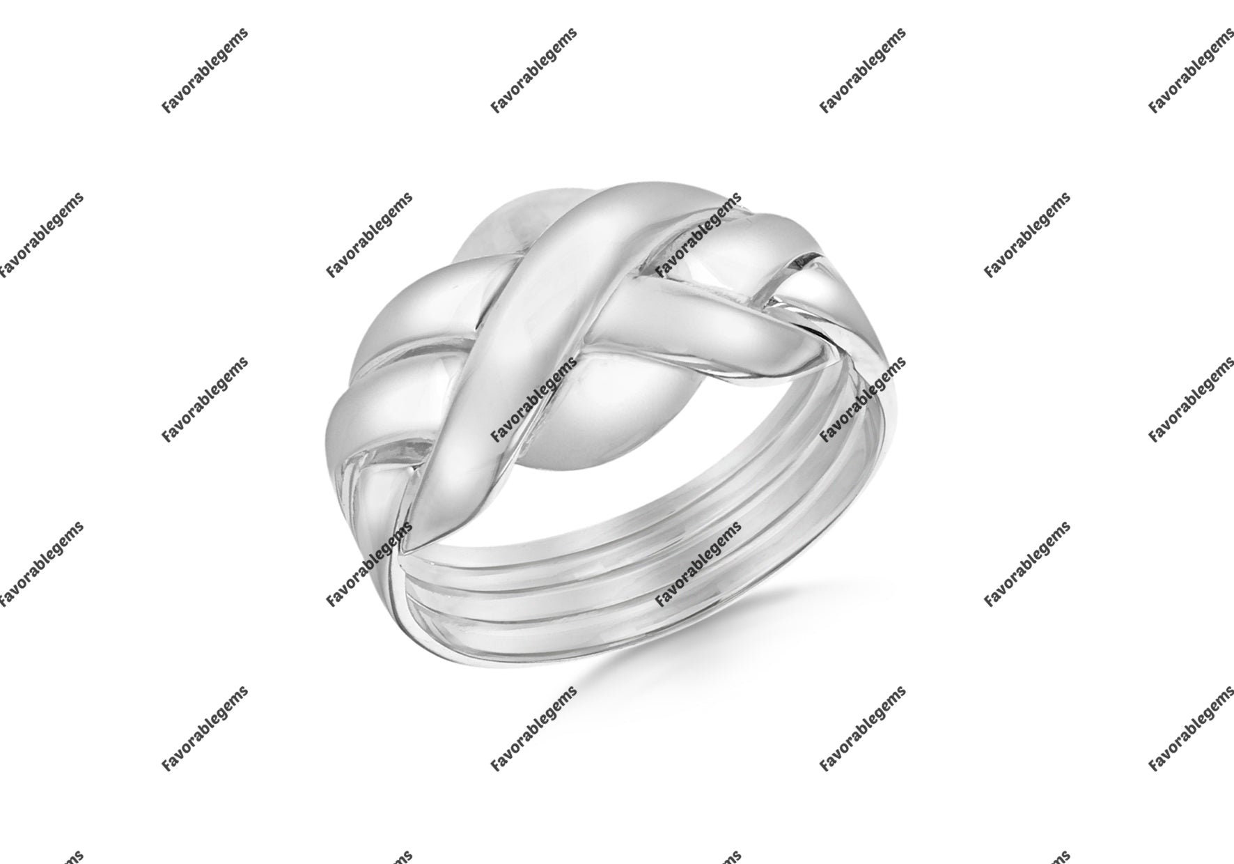 Four Interlocking Puzzle Ring in Sterling Silver Love Ring Knot Jewelry ...