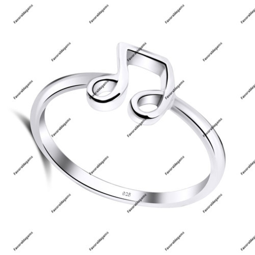 Sterling Silver Music Note Ring - Quaver Note Ring - Musical Sheet Ring ...