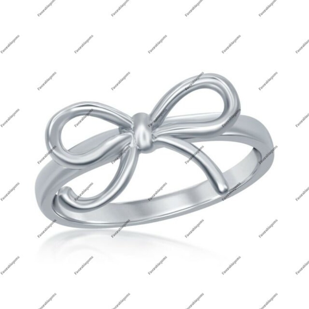 Sterling Silver Bow Ring: Minimalist Geometric Jewelry - Etsy
