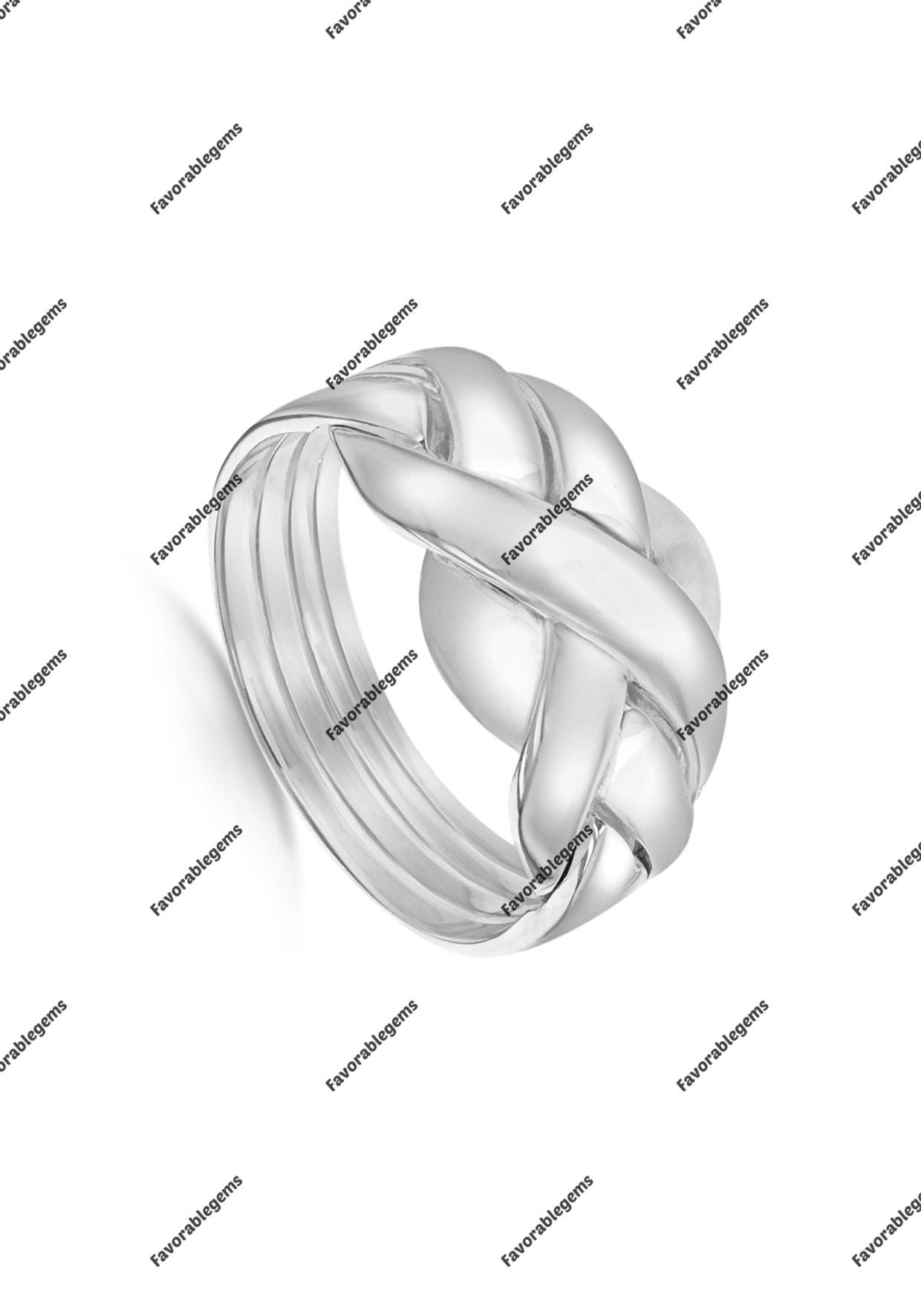 Four Interlocking Puzzle Ring in Sterling Silver Love Ring Knot Jewelry ...