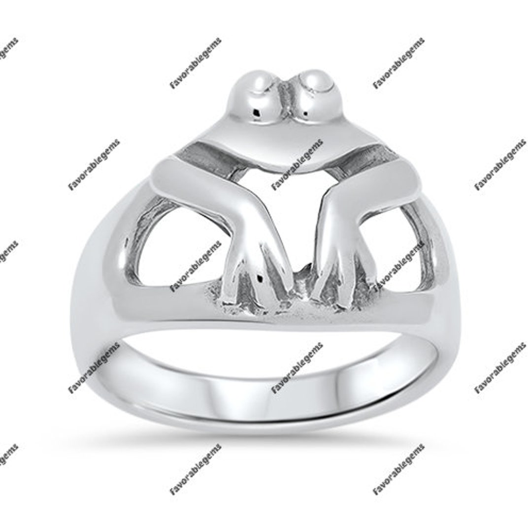 Frog Ring - Cute Frog Ring - Animal Jewelry - 925 Sterling Silver Ring ...