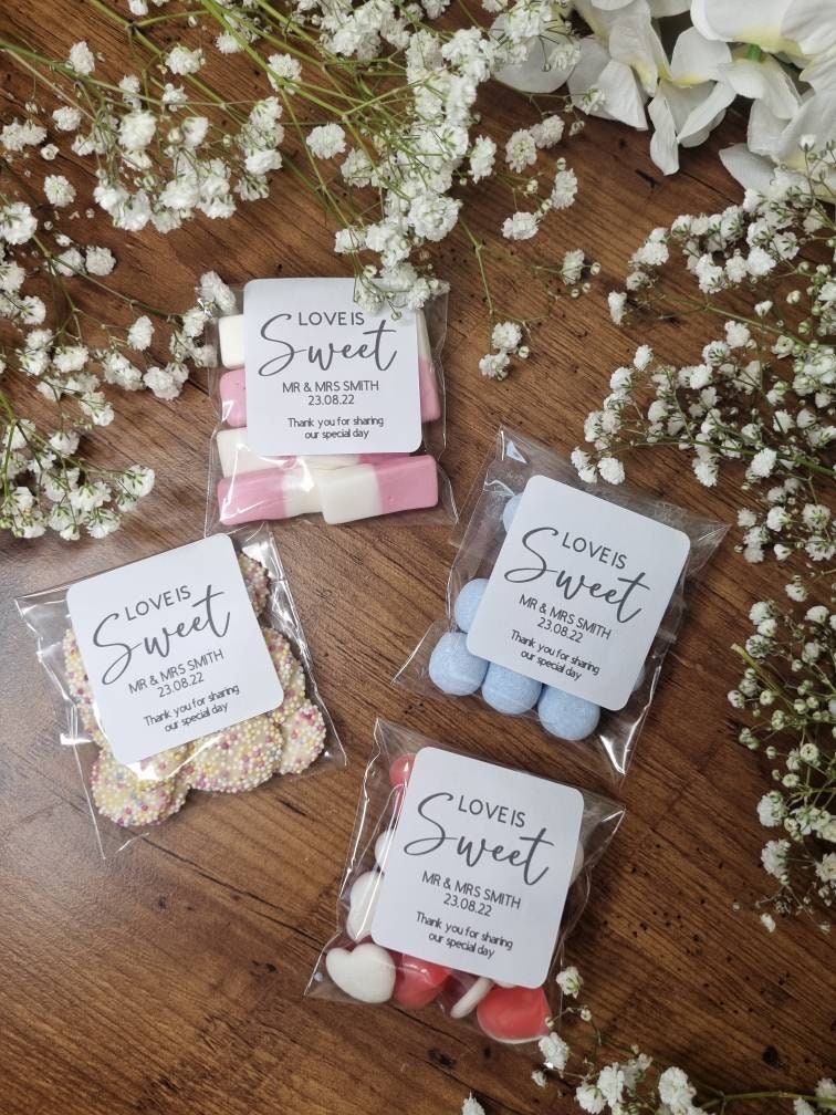Personalised Wedding Sweet Bagswedding Favourshis and Her - Etsy