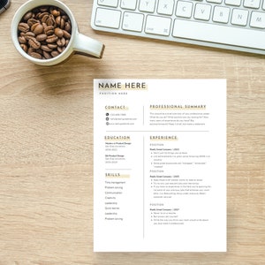 Simple Beige Resume Template, Canva Template - Etsy