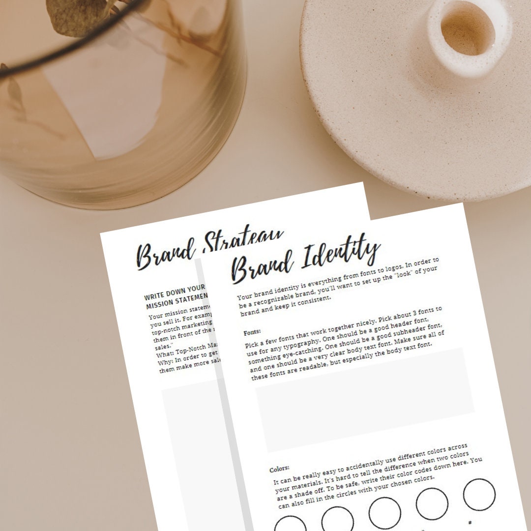 Quick and Easy Brand Planning Worksheets - Etsy