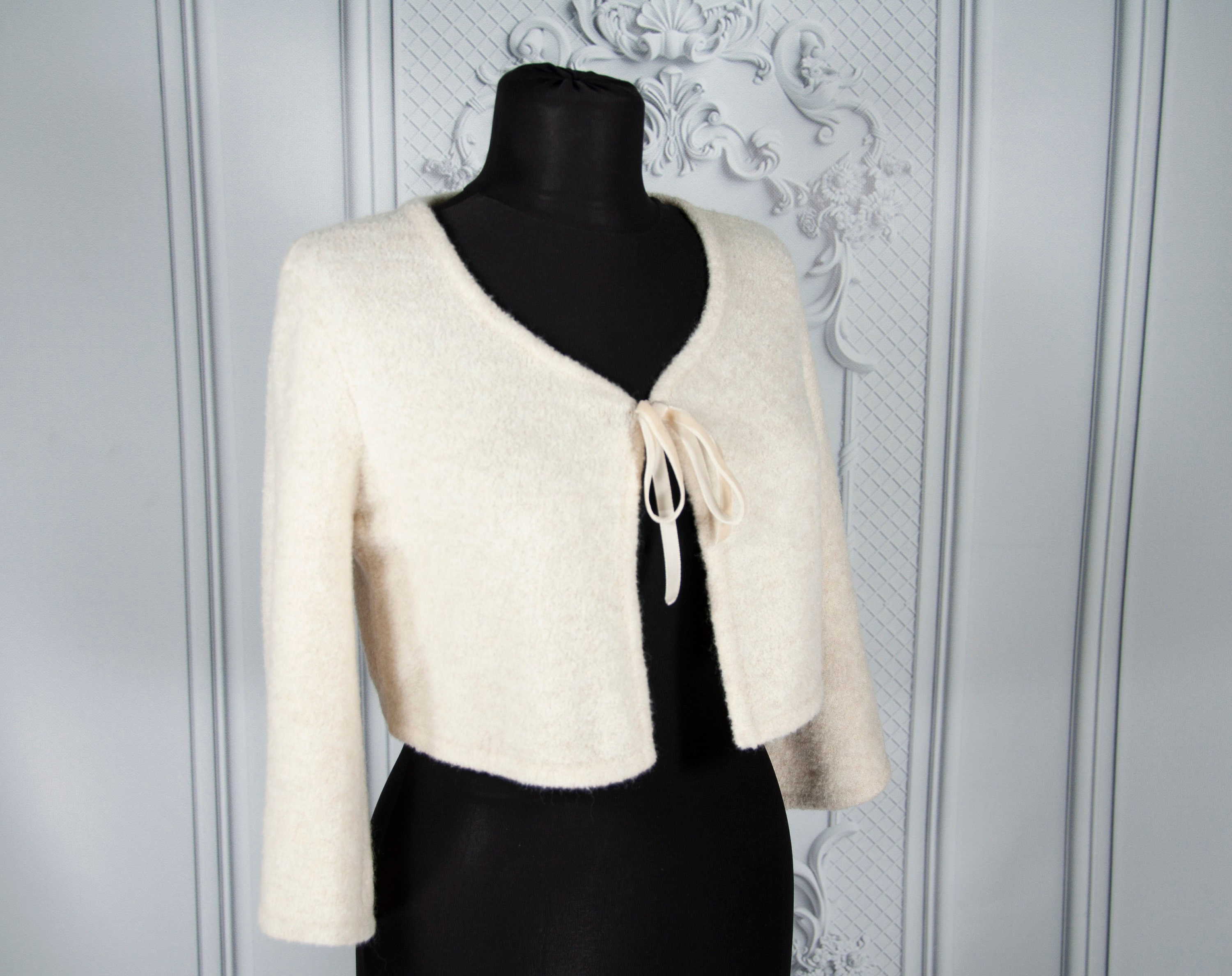 Wedding Bolero Many Colors,3/4 Funnel Sleeve,bridal Fluffy Shrug,fuzzy ...