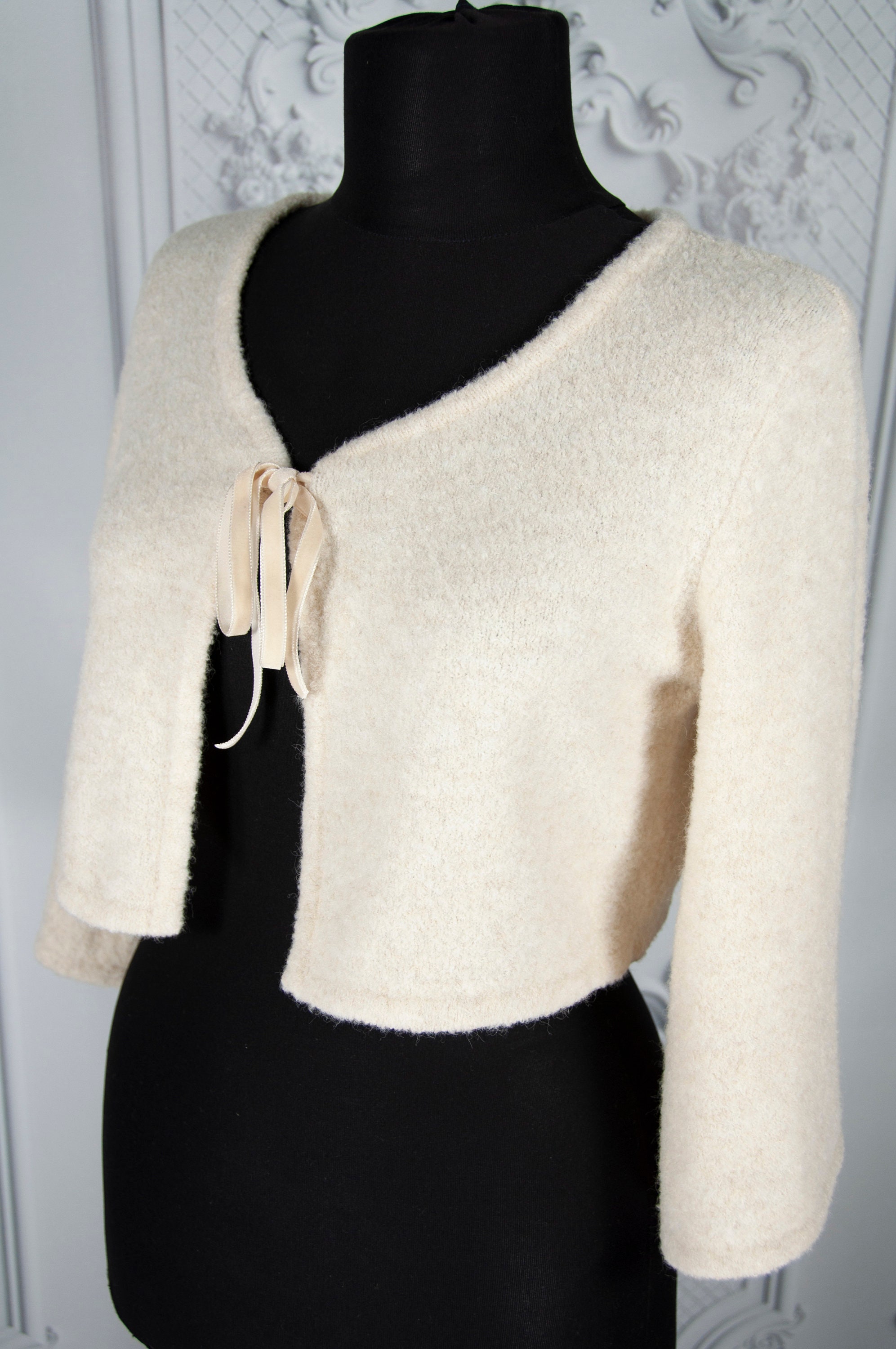 Wedding Bolero Many Colors,3/4 Funnel Sleeve,bridal Fluffy Shrug,fuzzy ...