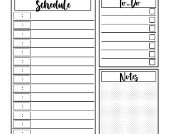 The Best One Page Printable Daily Planner - Etsy