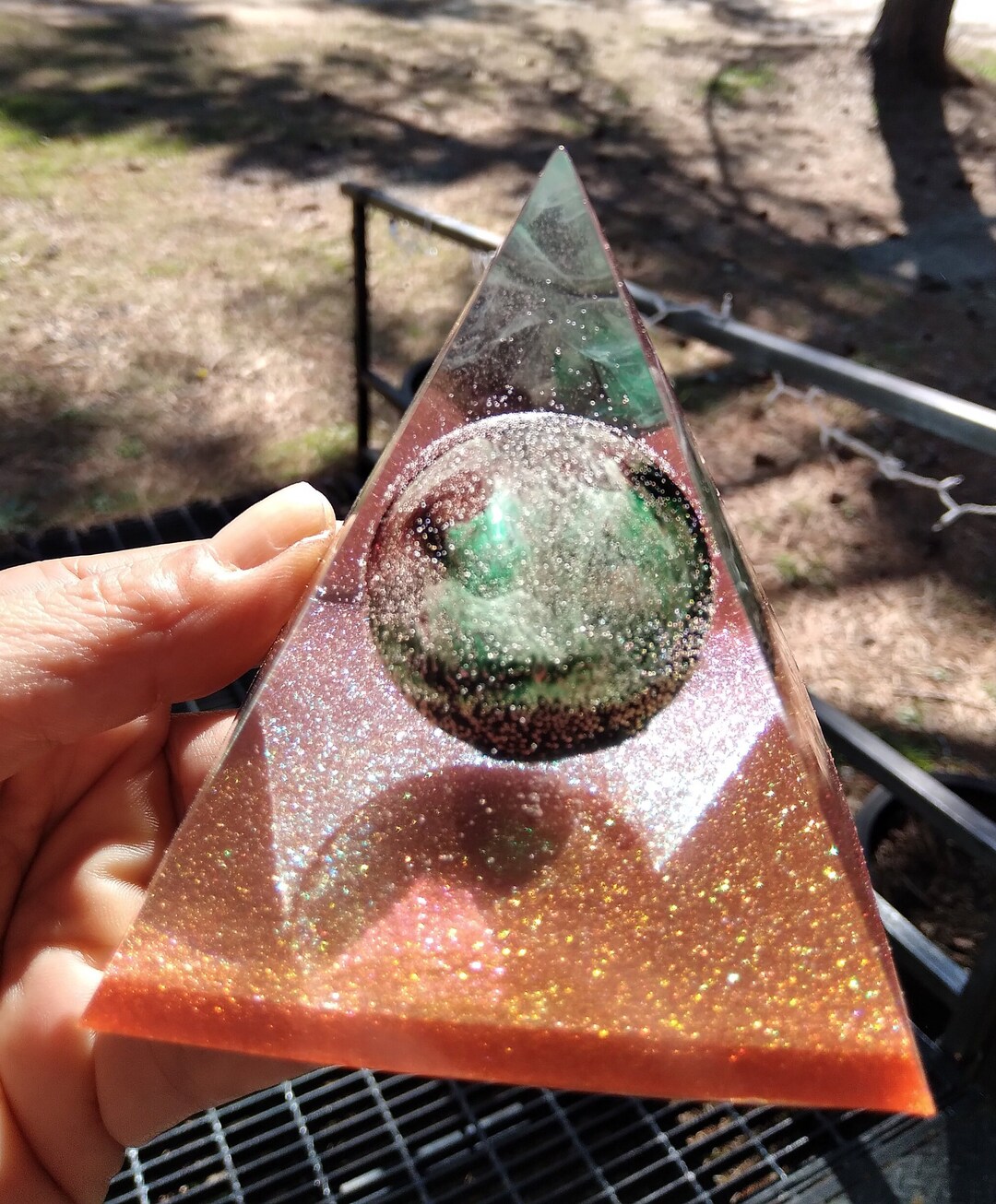 Resin Art Pyramid Sphere Suspended in Resin discounted See - Etsy