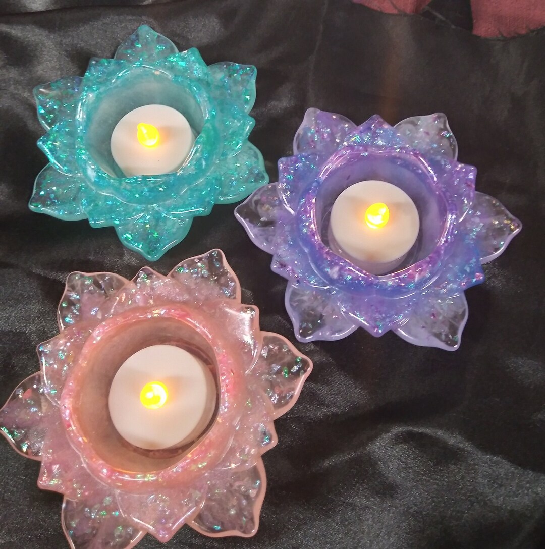 Made to Order Resin Lotus Flower Tealights Color Options - Etsy
