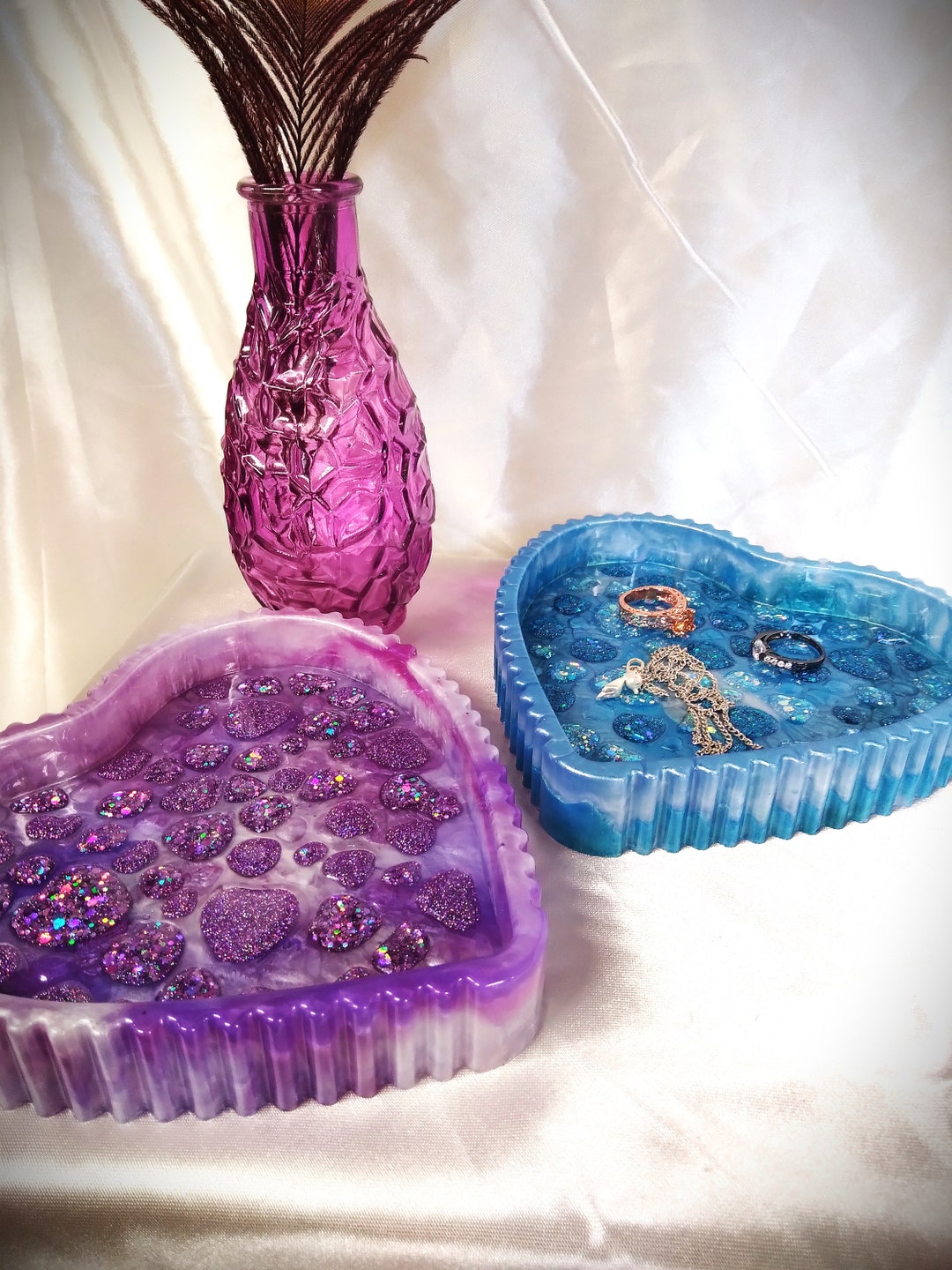 Heart Trinket Dishes, Large, Jewelry, Room Decor, Customizable ...