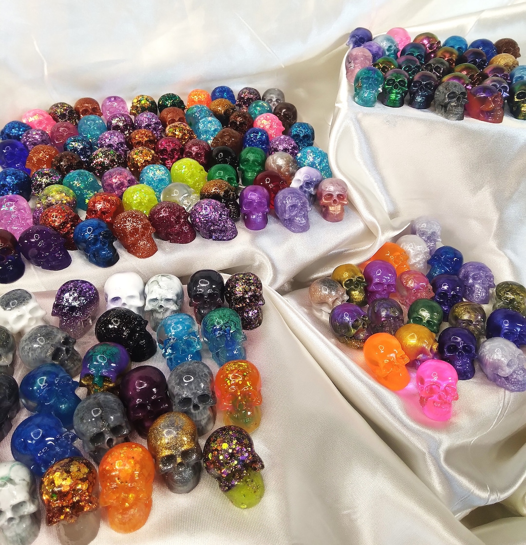 Mini Skulls, Resin Art Skulls, Mystery Pick of 10, Surprise, Gifting ...
