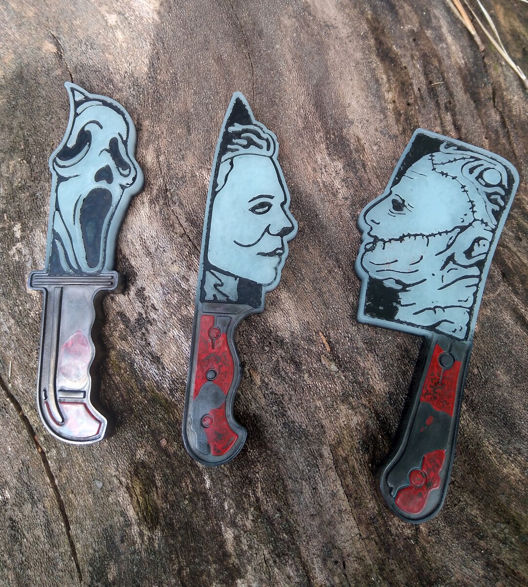 Horror Characters, Decorative Mini Resin Knives, Collection, Glow in ...