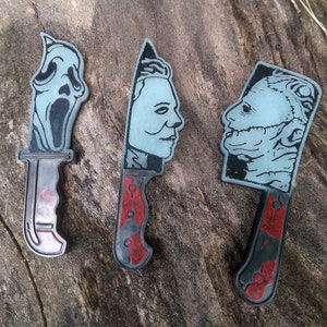 Horror Characters, Decorative Mini Resin Knives, Collection, Glow in ...