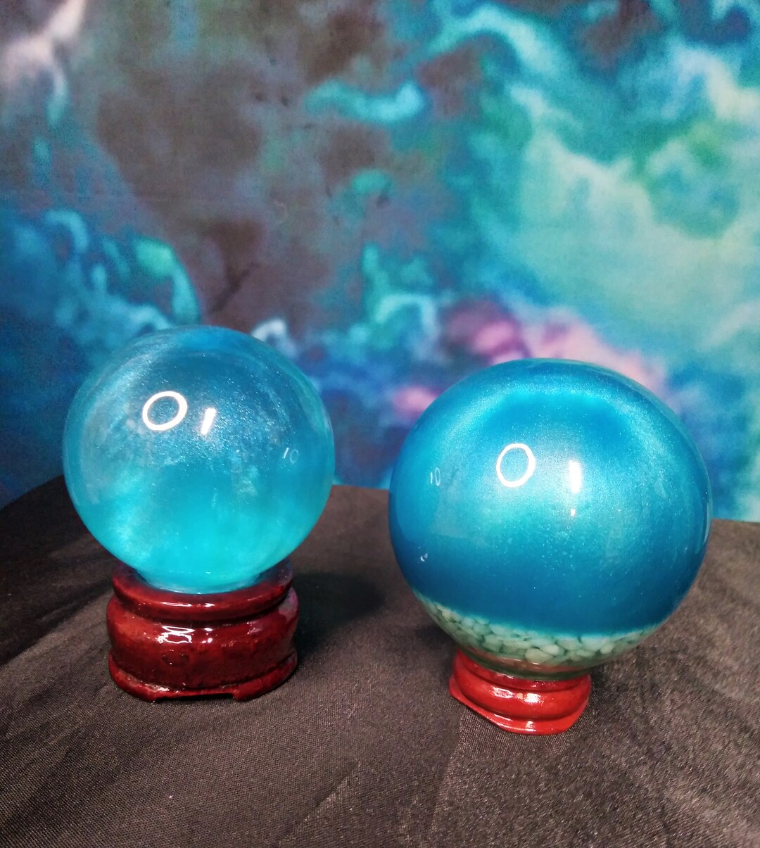 Spheres, Hand Made Resin Spheres, With 2 Stands, Each Unique, Limited ...
