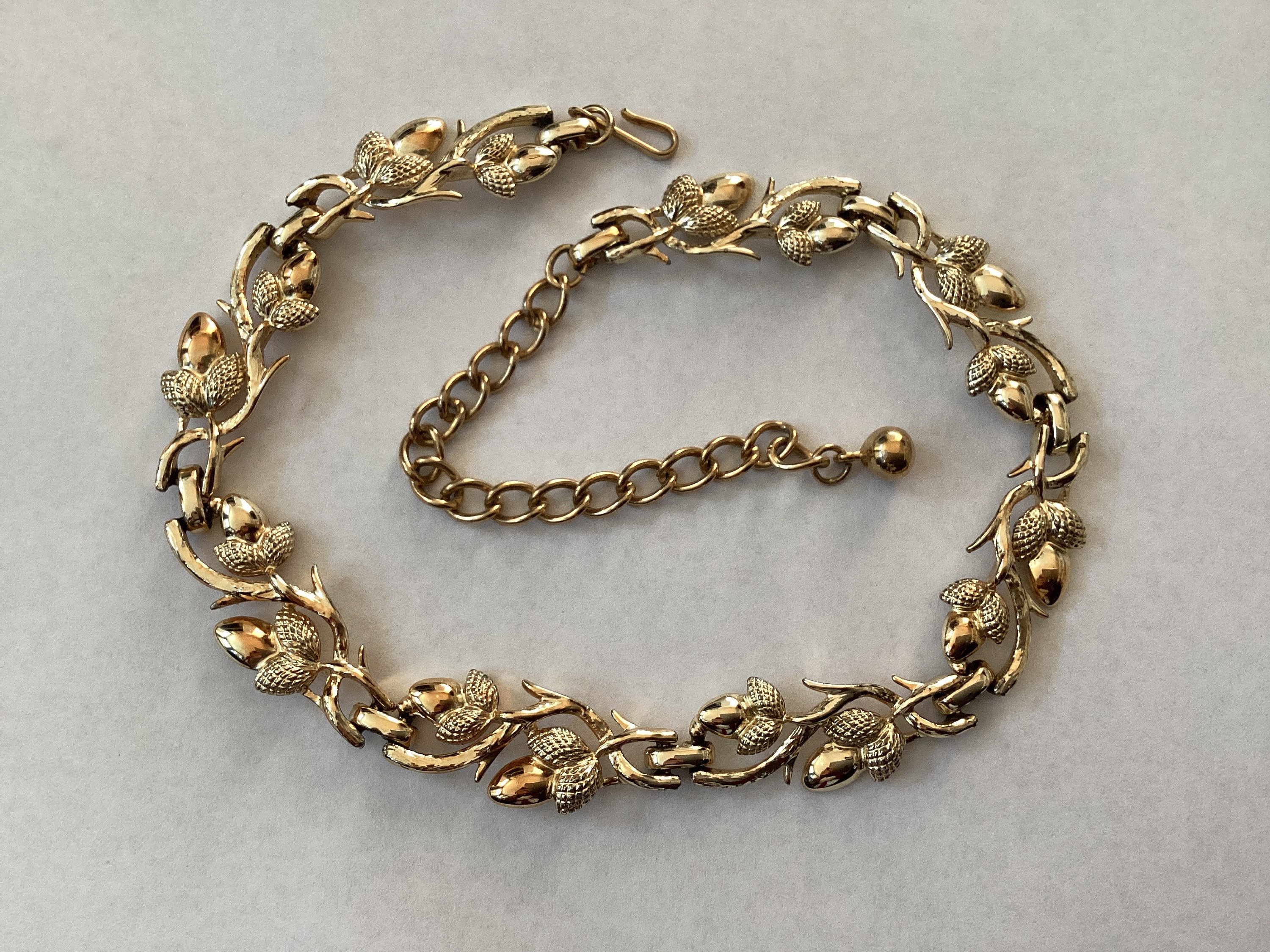 Vintage Signed Coro Acorn Necklace. - Etsy