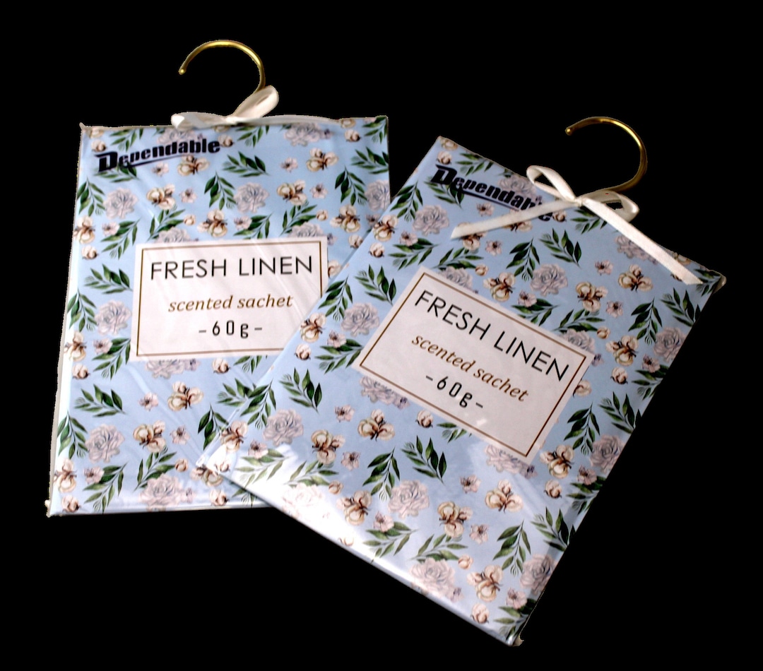 2 Pack Large Hanging Closet Sachet 9 X 6.75 With Metal Hanger and Bow ...