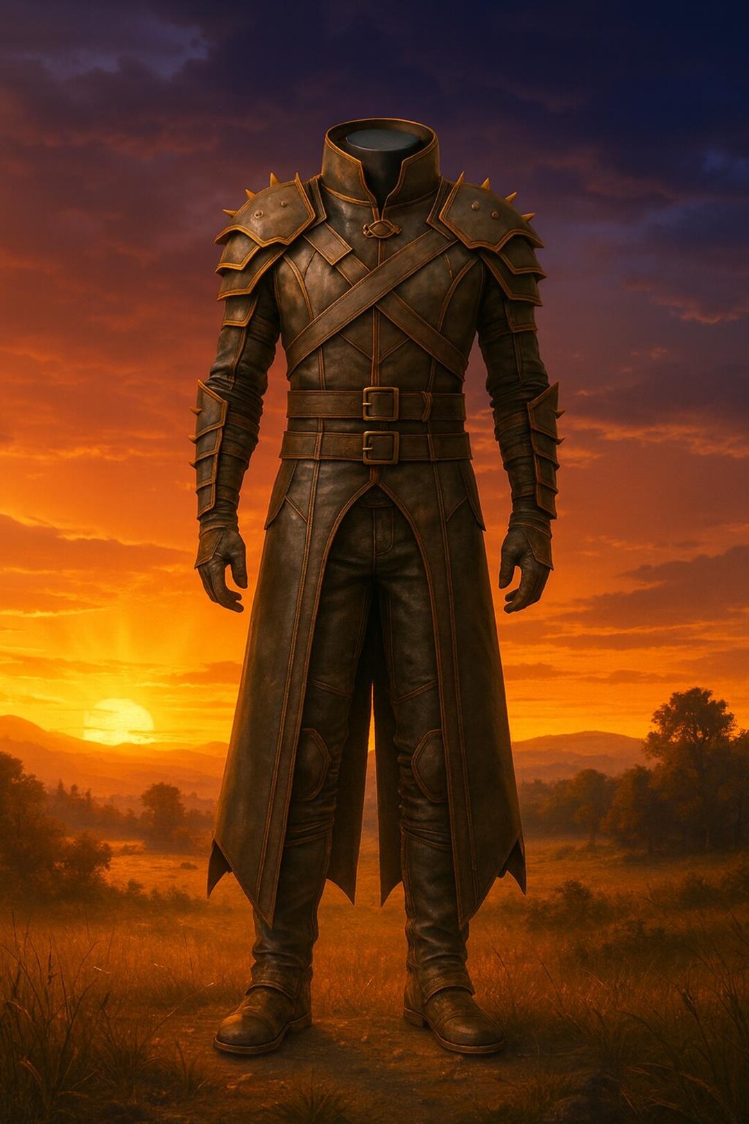 Dark Paladin Gothic Leather Warrior Suit | Medieval Assassin Knight ...