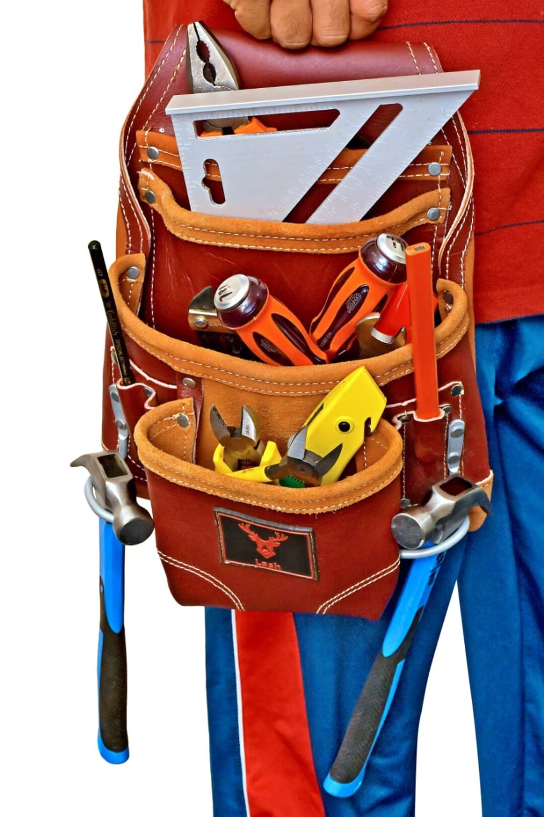 Lash Leather 10 Pocket Carpenters Tool Pouch Framers Combo - Etsy