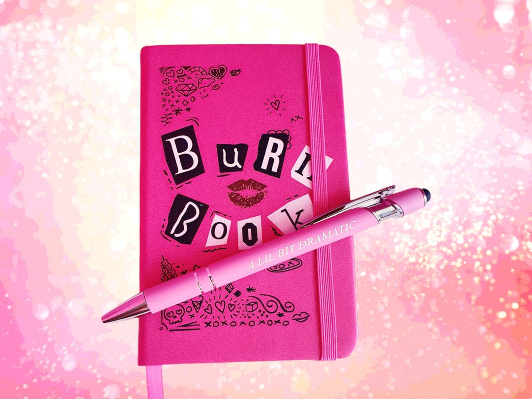 Burn Book Journal With Pen Mean Girls Quote Diary Pink Movie Stationary ...