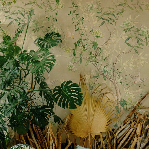 Scenic Chinoiserie Wallpaper Mural - Etsy
