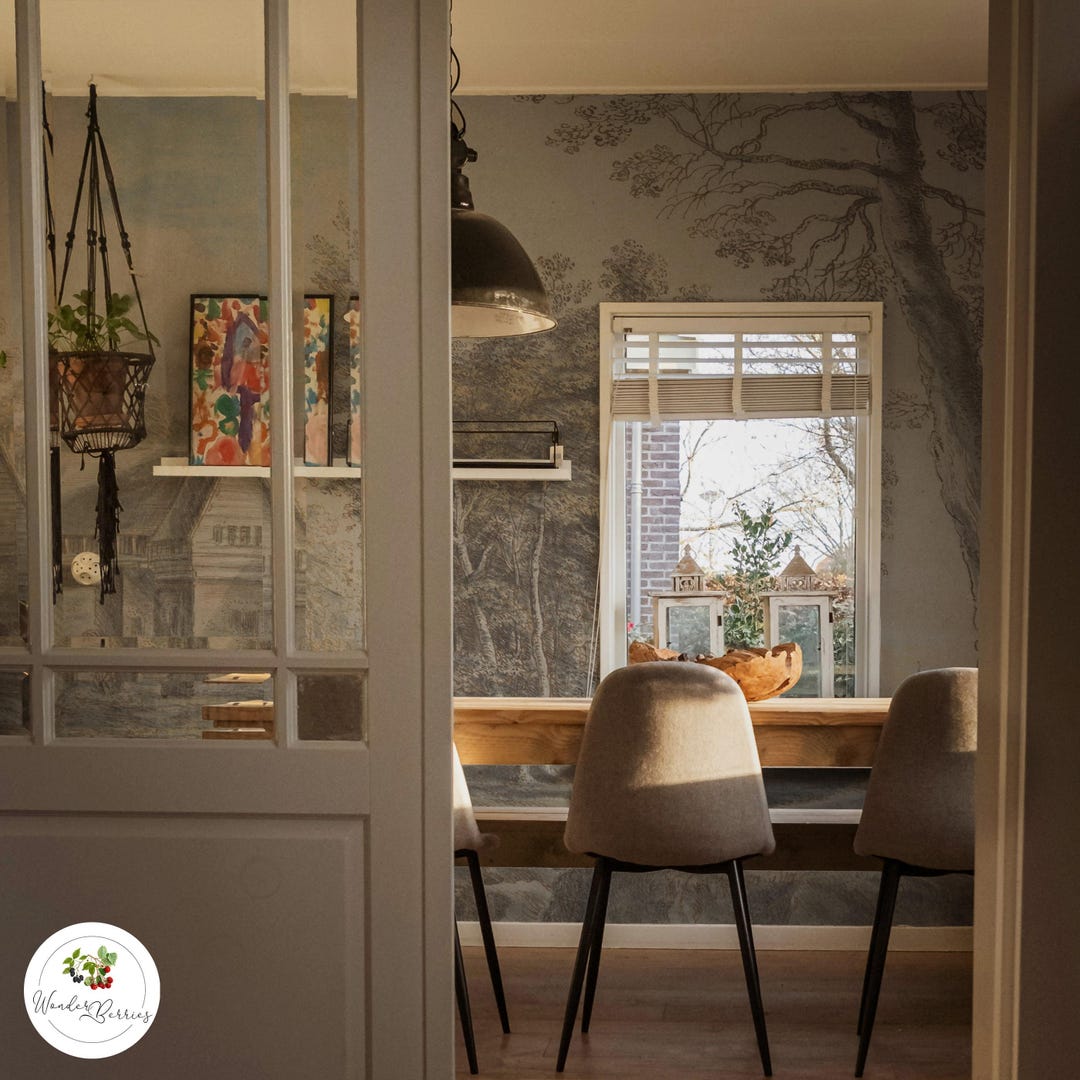 Buy Rustic Cabin Wallpaper, Countryside Landscape, Peel and Stick ...