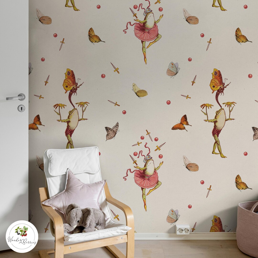 Whimsical Circus Wallpaper, Surreal Juggling Mouse & Butterfly ...