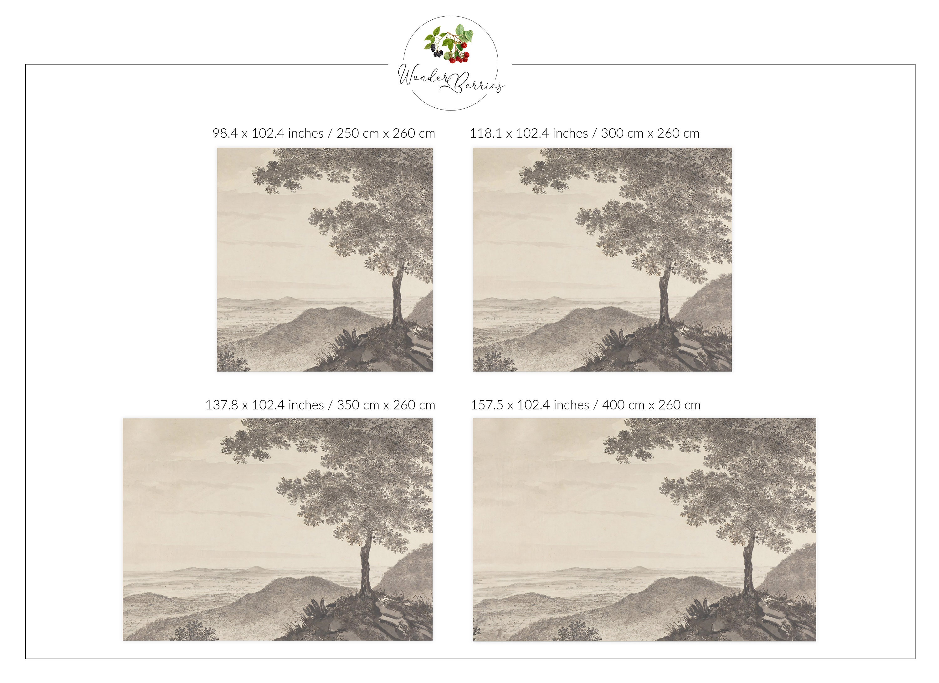 Elegant Tree Wallpaper, Monochrome Landscape Wallpaper, Moody Scenic ...