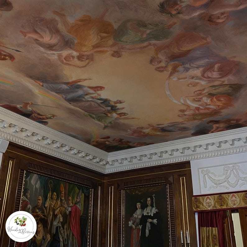 Victorian Ceiling Fresco Mural, Classical Apotheosis Peel and Stick ...