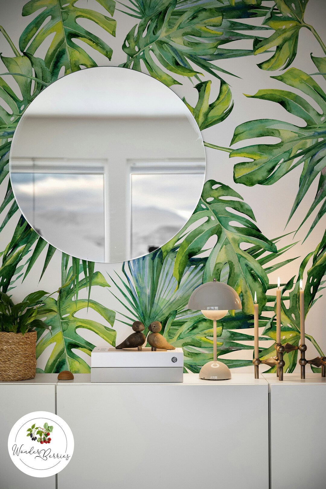 Monstera Wallpaper, Exotic Decor, Tropical Leaf Wallpaper, Leaves ...