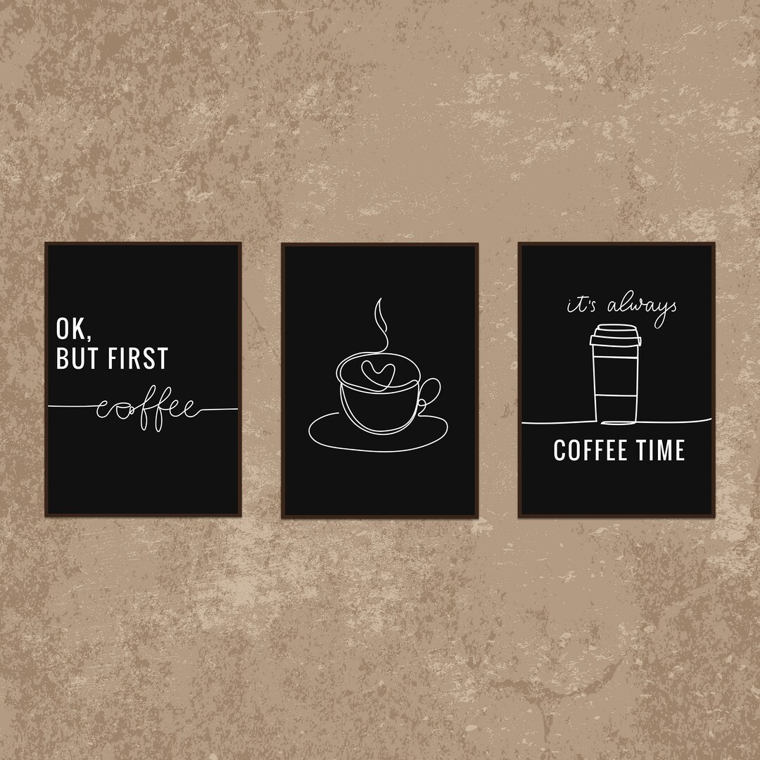 Coffee Time Sentence Poster, Inspirational Quote Print, Minimalistic ...