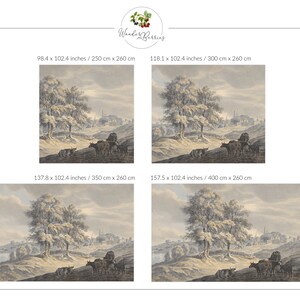 Rustic Countryside Wallpaper, Pastoral Landscape Mural, Traditional ...