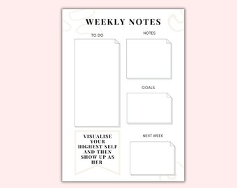 Minimalistic Printable Weekly Planner - Etsy