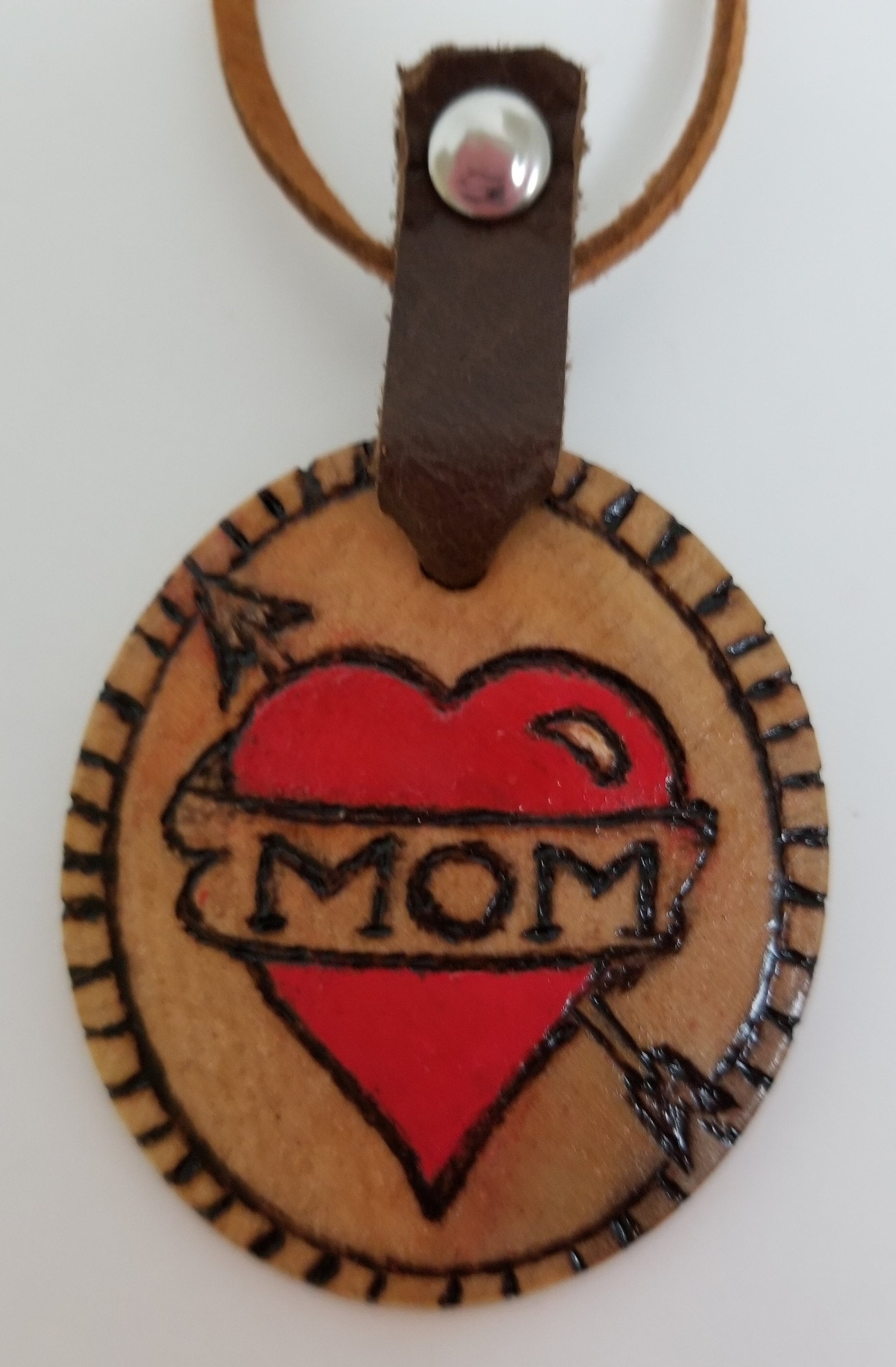 Wood Burning Pendant Necklace, Gift for Mom, Heart and Arrow 2 by 1 3/4 ...