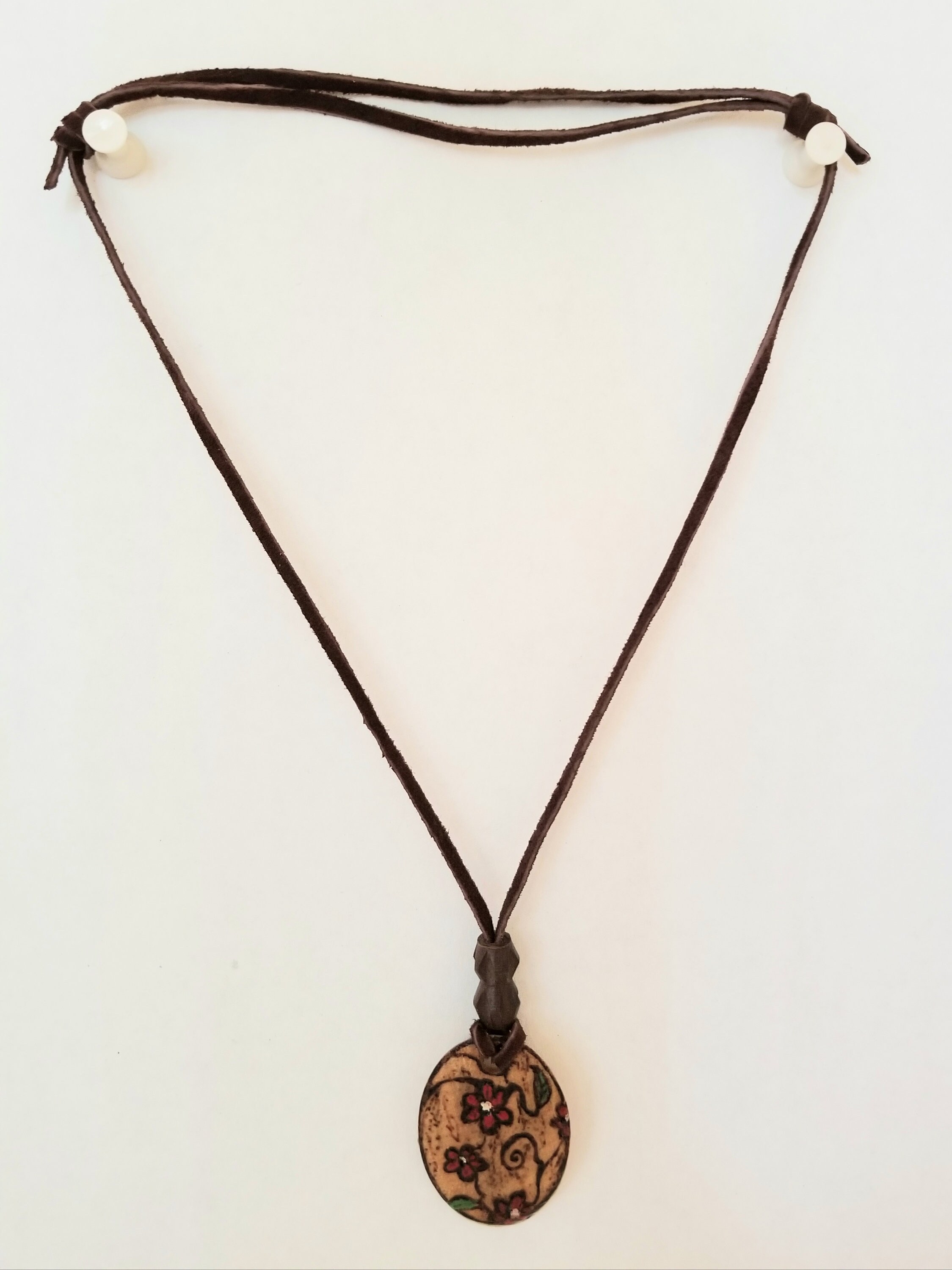 Wood Burning Pendant Necklace Flowers on Vine 1 3/4 by 1 1/4 - Etsy