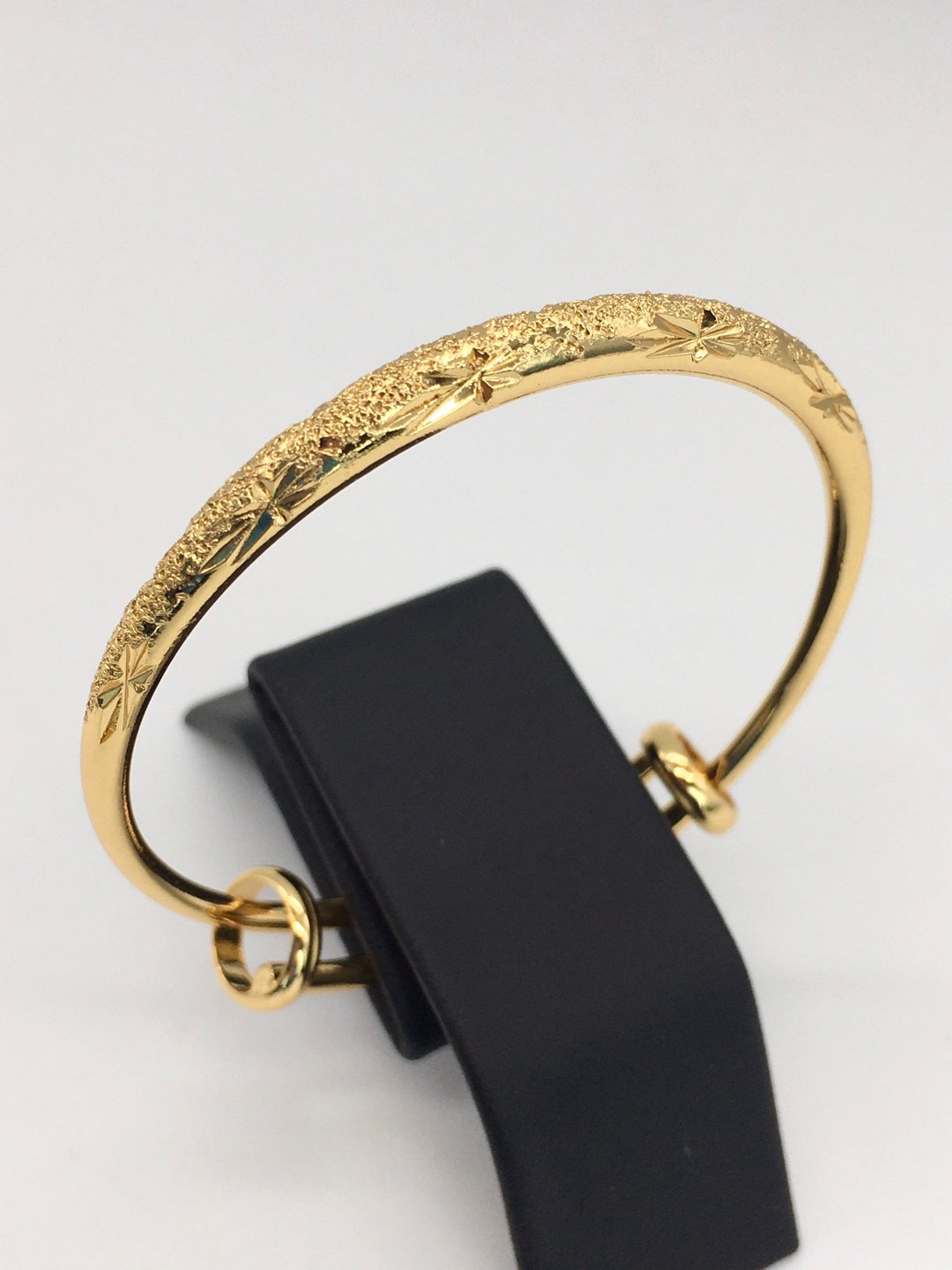 18K 18ct Gold Filled Newborn Baby Infant, Toddler Adjustable Bangle ...