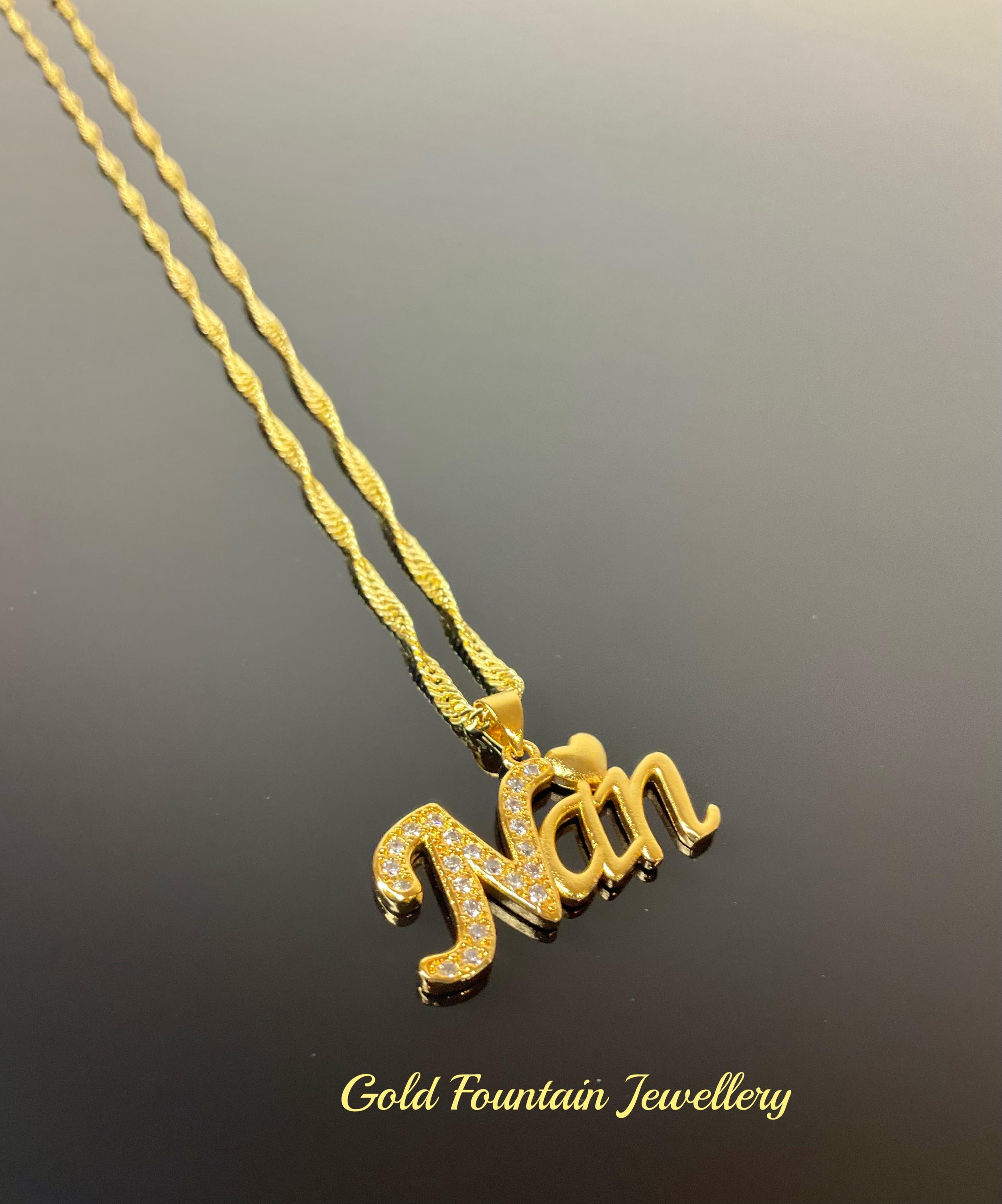 22K 22ct Gold Filled Lady s Love Your Nan Grandmother Pendant With 45cm 18 Singapore Wave Chain Stamped Ref 17 Etsy