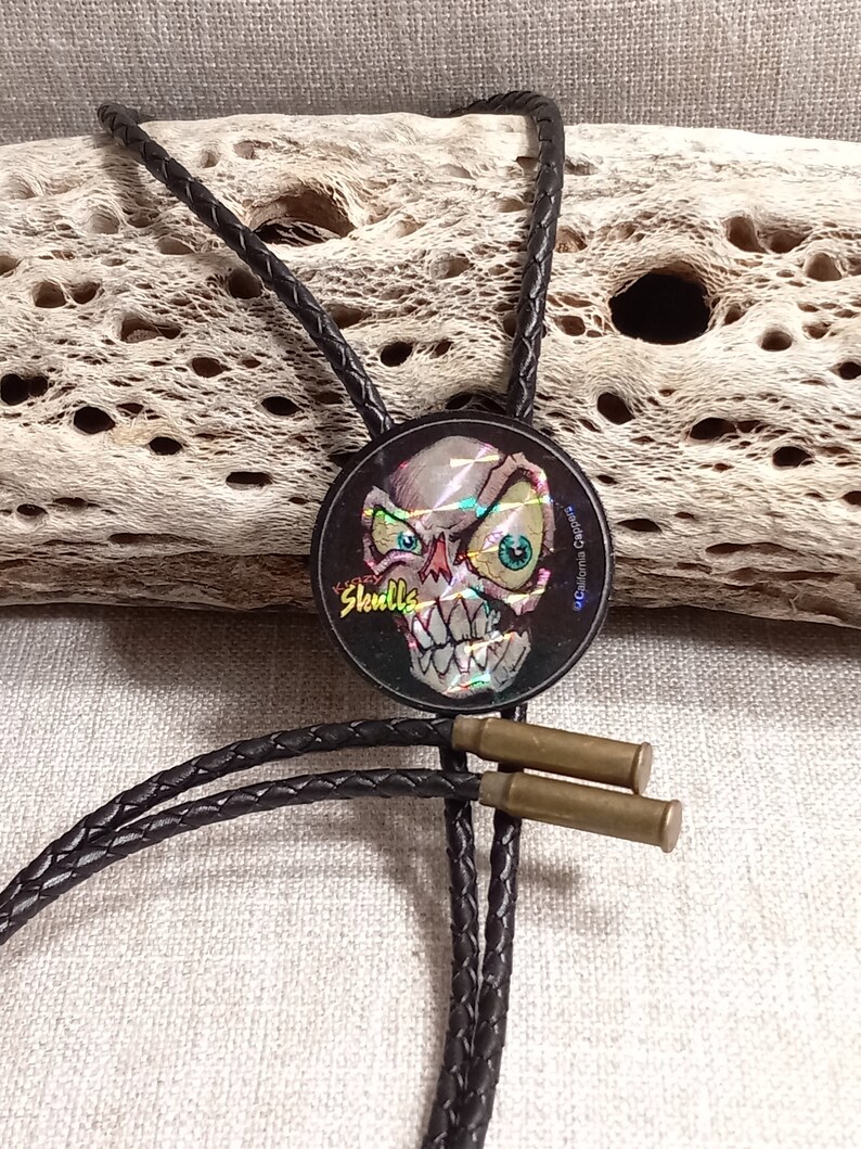 Holographic Skull Bolo Tie With Bullet Shell Tips | Etsy