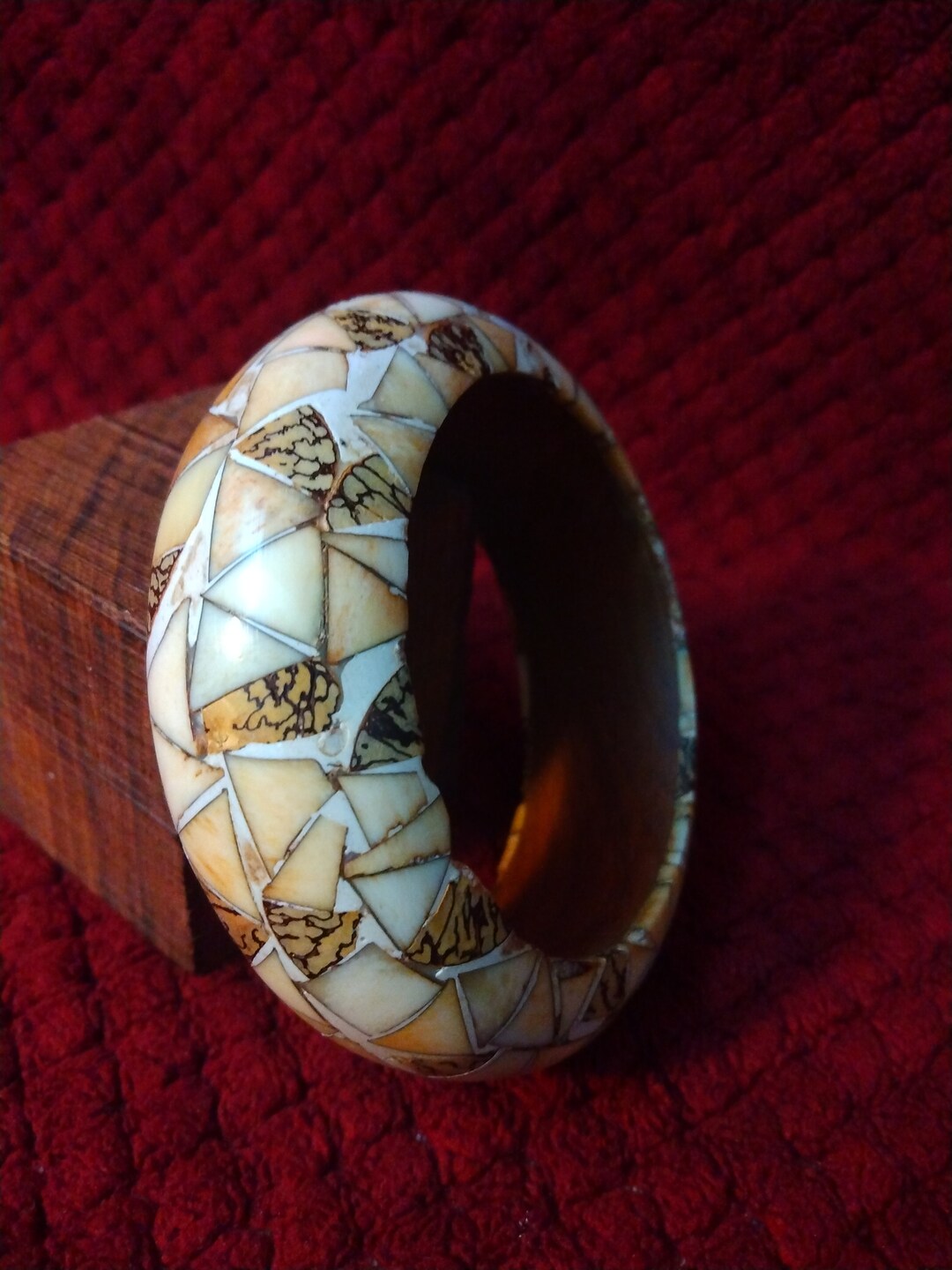Mosaic Bone Inlay Bracelet, Bovine Bone and Wood, 2.75 Inches - Etsy