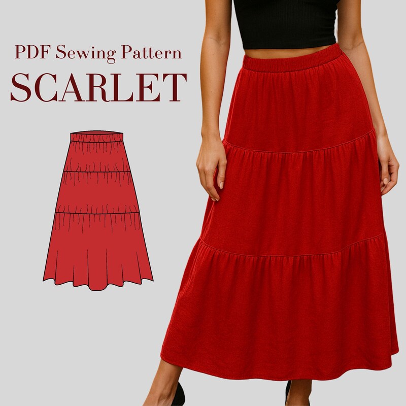 Tiered Skirt Pattern - Etsy