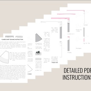 BEST Short Mini Flared Skirt PDF Pattern Printable Sewing Small Medium ...