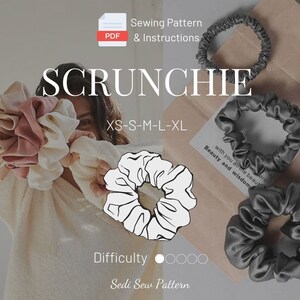 BEST Printable Scrunchie Pattern Easy PDF Tutorial DIY Scrunchie Sewing ...