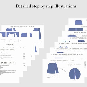 Split Tight Skirt Sewing Digital Pdf Pattern, Instant Download - Etsy