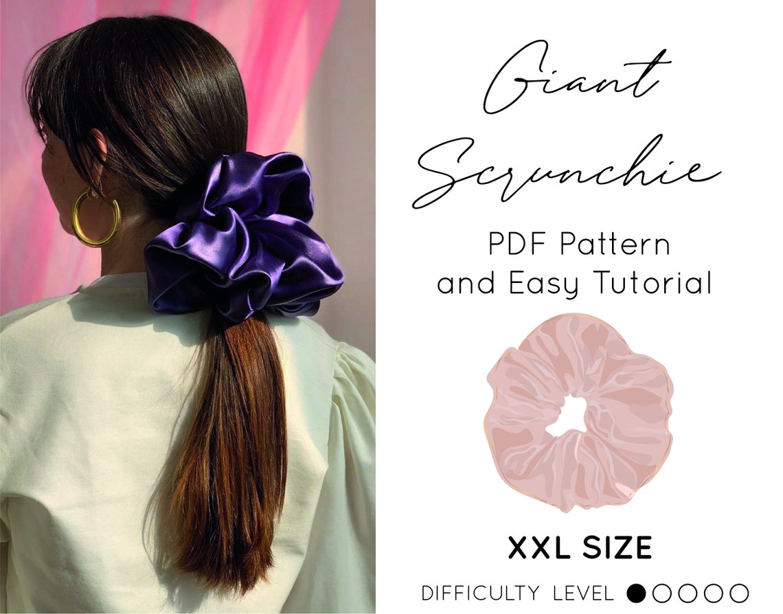 BEST XXL Scrunchie Sewing PDF Pattern Printable Easy Tutorial - Etsy