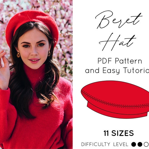 Women Beret Hat Sewing Pattern Tutorial Download PDF Easy Hat - Etsy Denmark