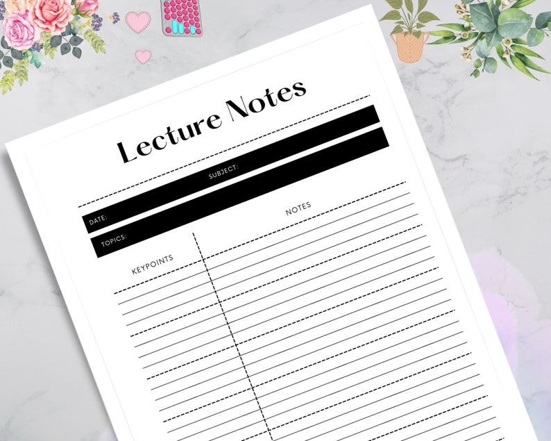 Printable Class Overview and Lecture Notes | Easy-to-print Class ...
