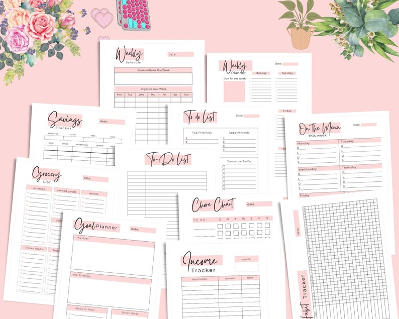 20+ Blush Pink Planner Templates, Productivity Planner Templates, Happy ...