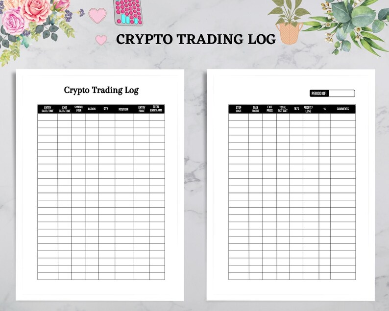 Printable Crypto Trading Journal, Cryptocurrency Purchase Ledger PDF ...